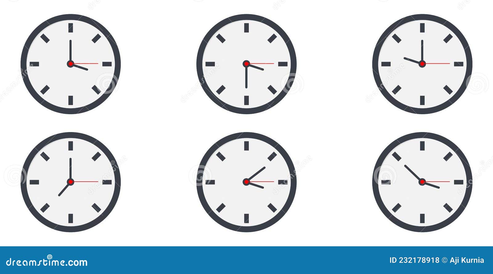 Set of Icons Simple Clock Vector Stock Vector - Illustration of alarm ...