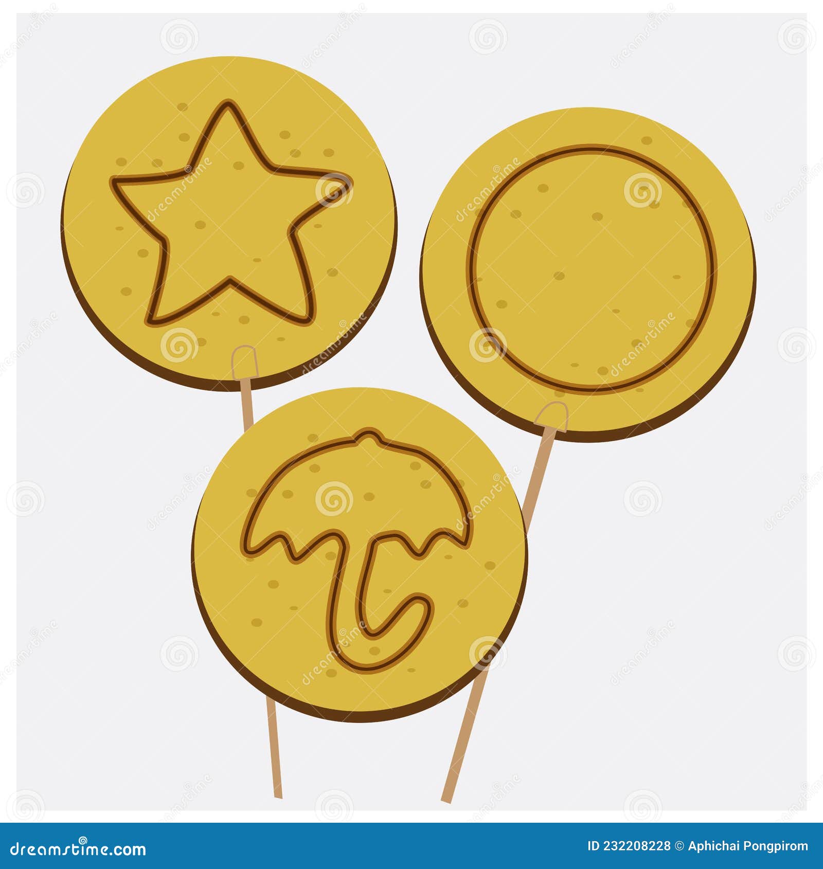 Dalgona Candy Set. Korean Street Food Sweets. Sugar Honeycomb With ...