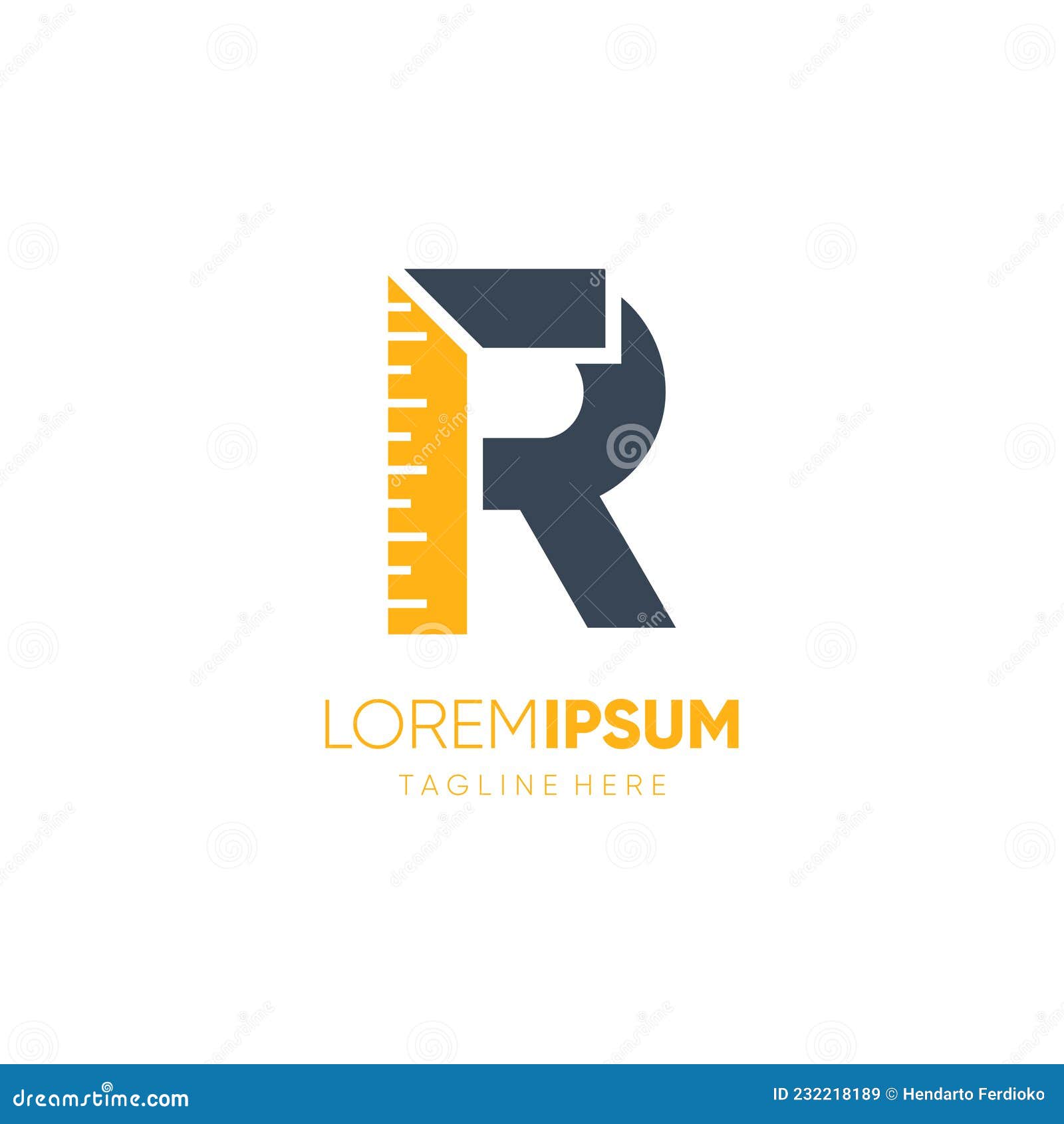 Letter R Ruler Logo Design Vector Graphic Icon Stock Vector ...
