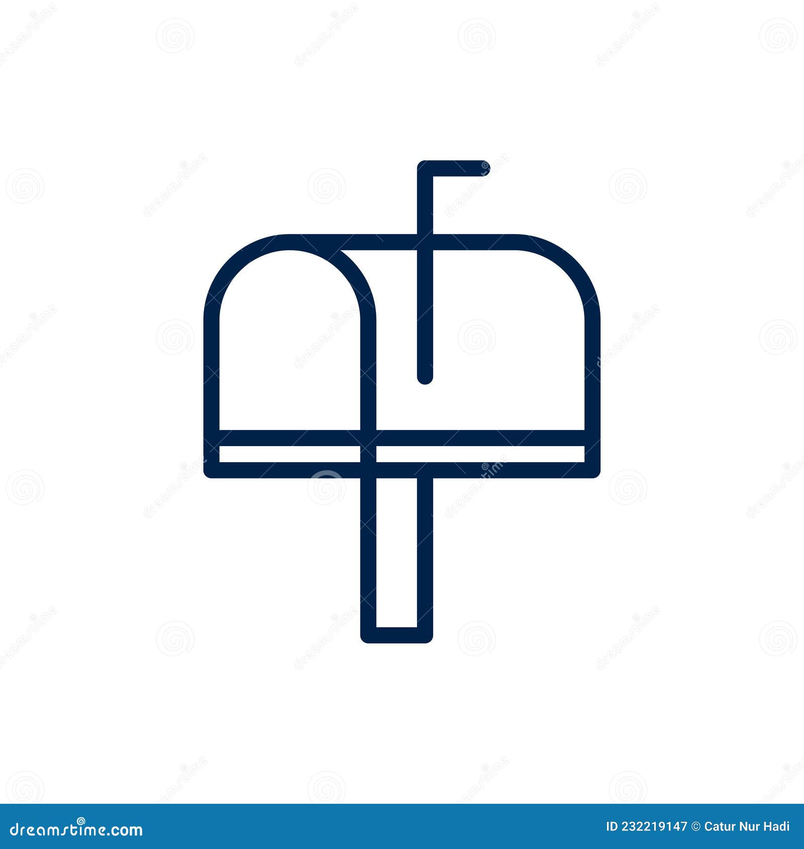 Mailbox Icon Logo Vector Design Illustration, Isolated on White ...