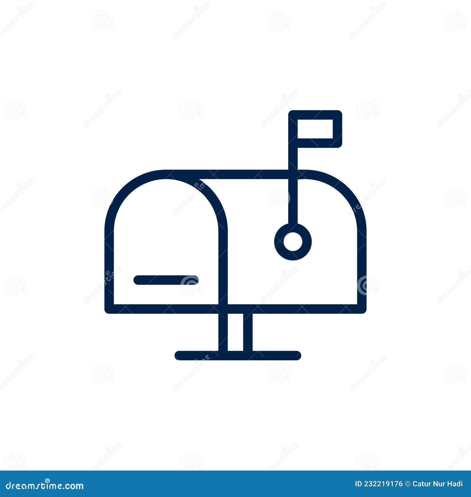 Mailbox Icon Logo Vector Design Illustration, Isolated on White ...