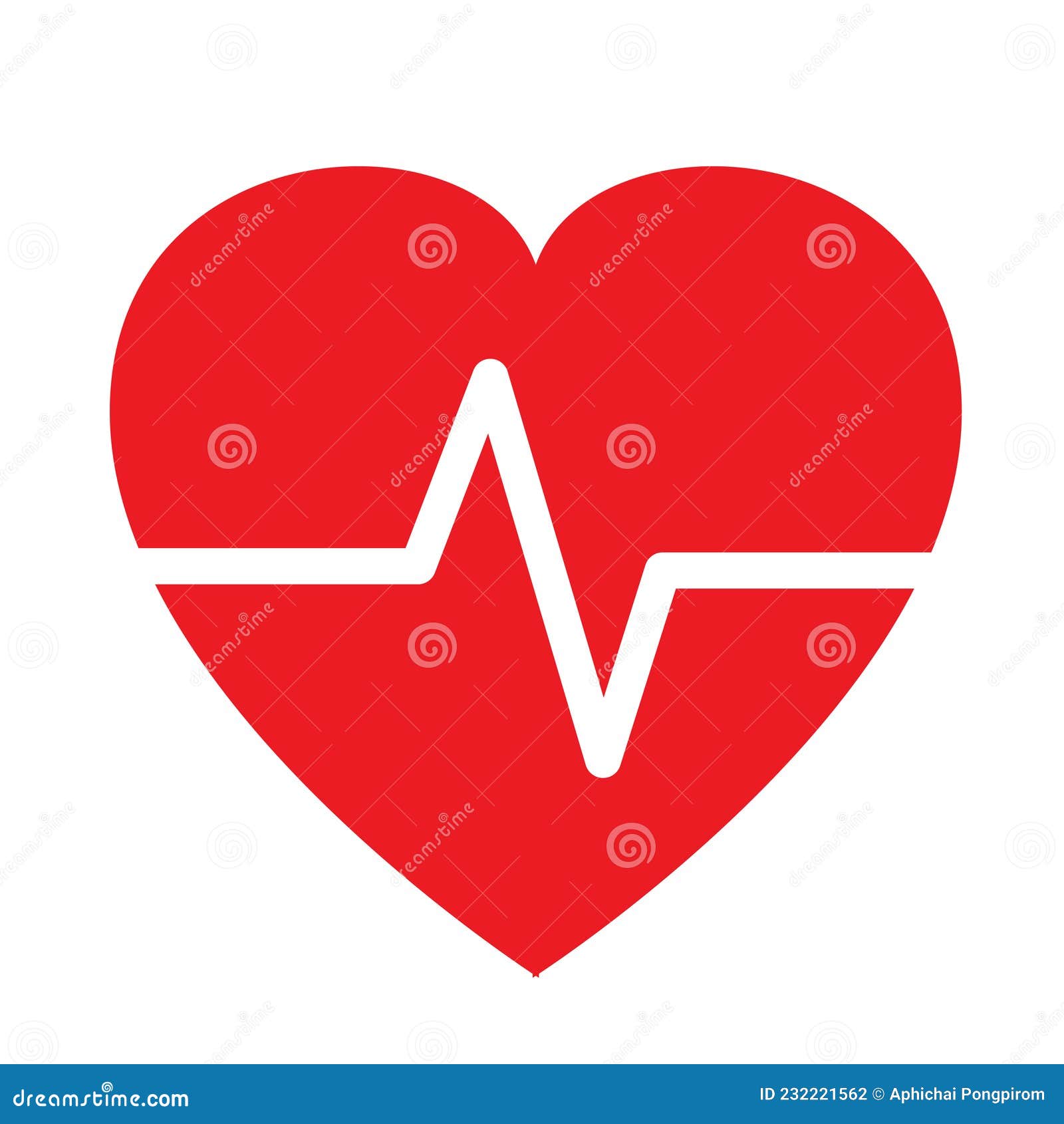 Illustration Vector Heart with Heart Wave Inside on White Background ...