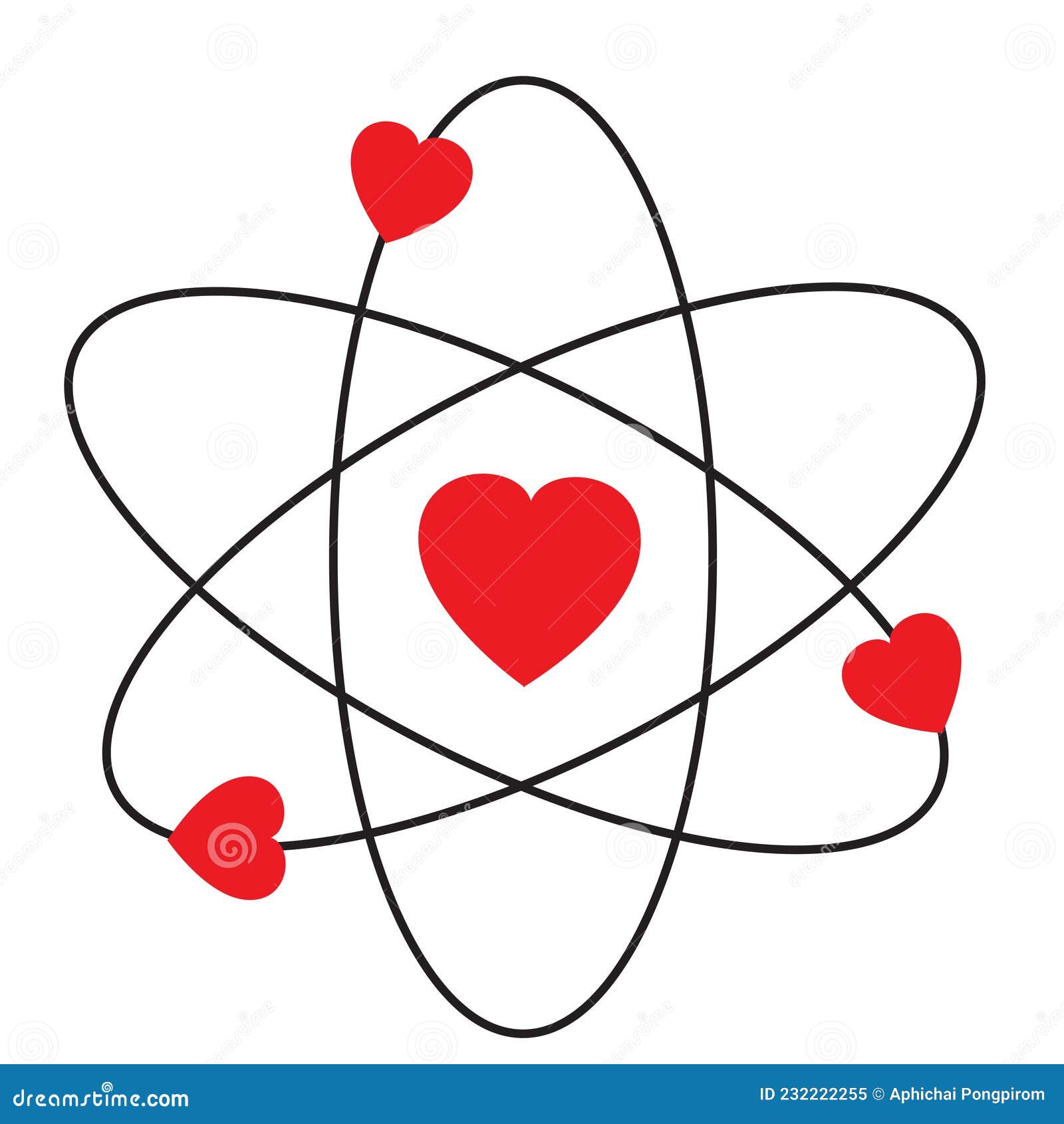 Illustration Vector Heart in Science Sign on a White Background Stock ...