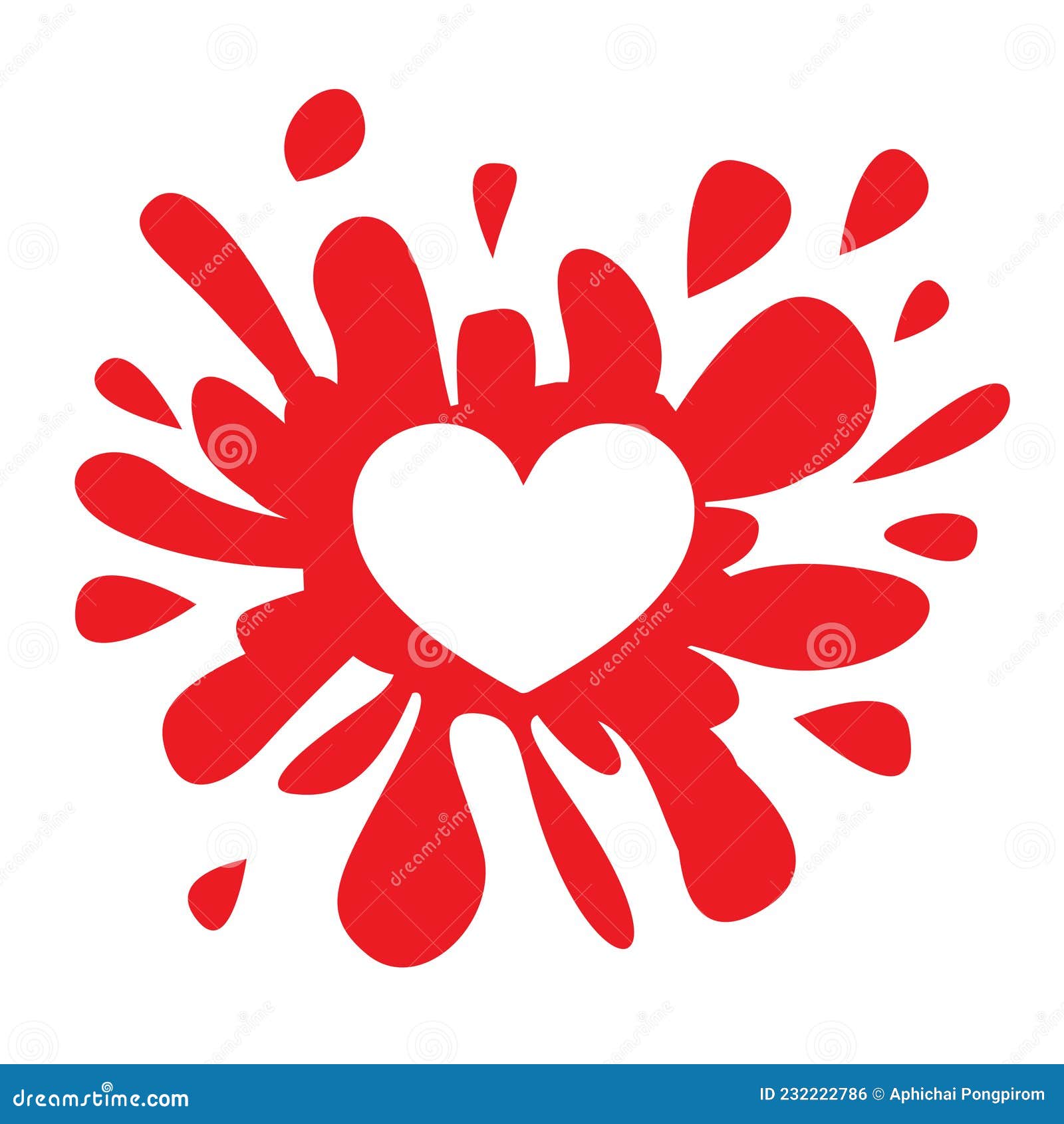 Illustration Vector Hearts Red Scatter on a White Background Stock ...