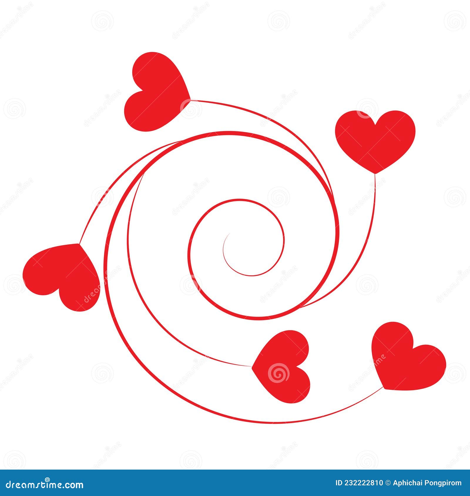Illustration Vector Heart Red Swirl Lines on a White Background Stock ...