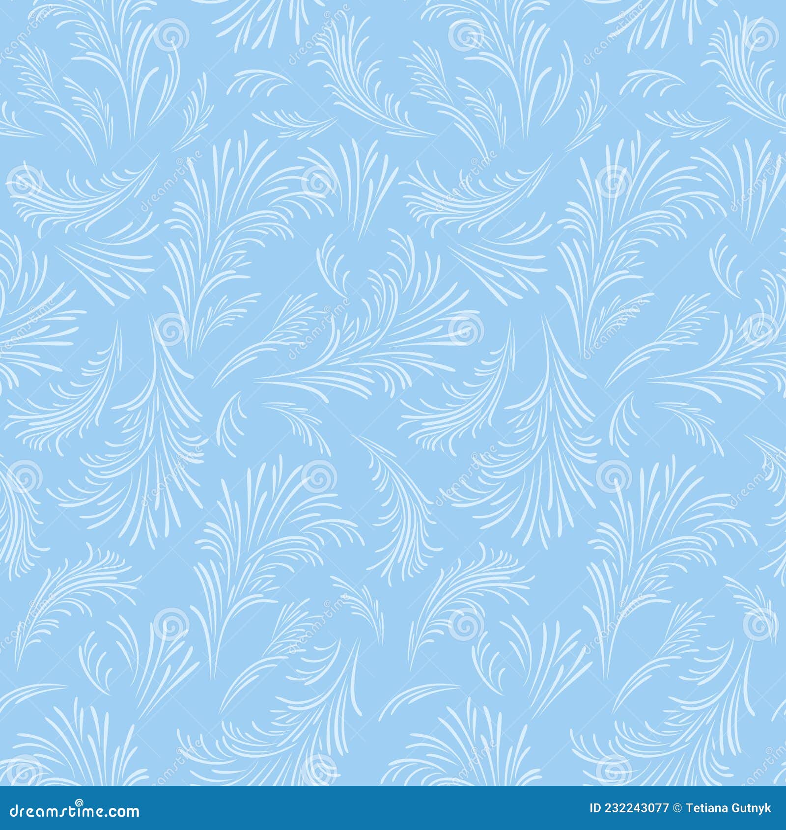 Winter Blue Background. Seamless Pattern with Icy Frosty Ornament Stock ...