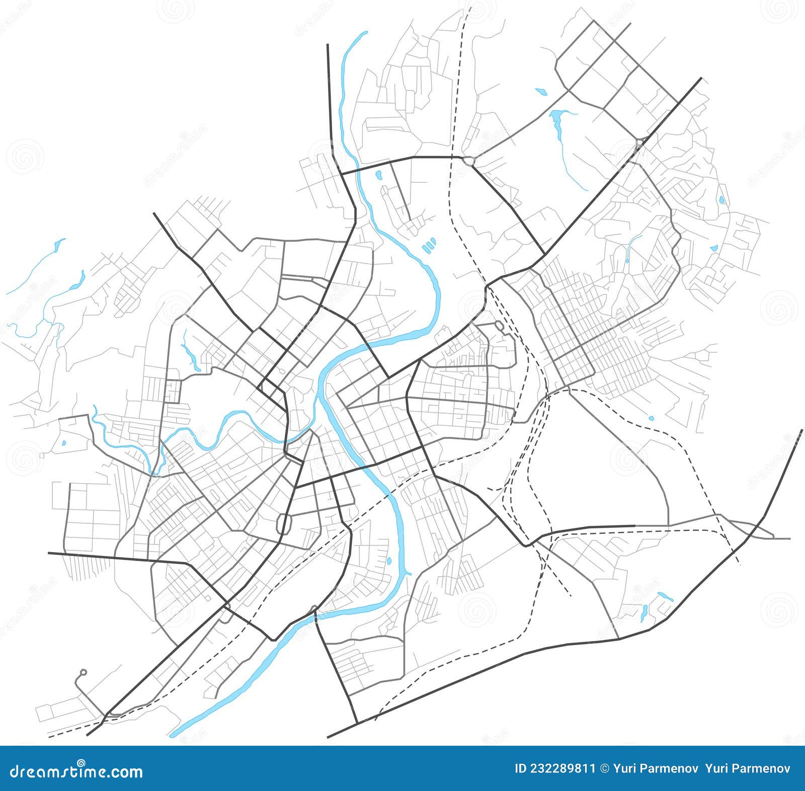 City Map - Town Streets on the Plan. Map of the Scheme of Road. Urban ...
