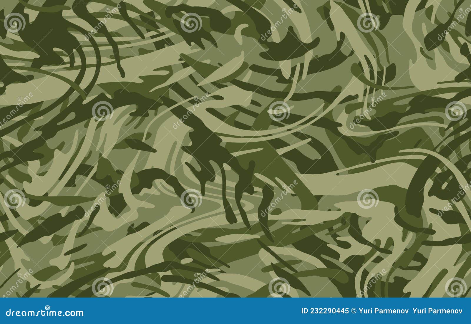 Abstract Jungle Camouflage Seamless Pattern. Camo Background, Curved ...