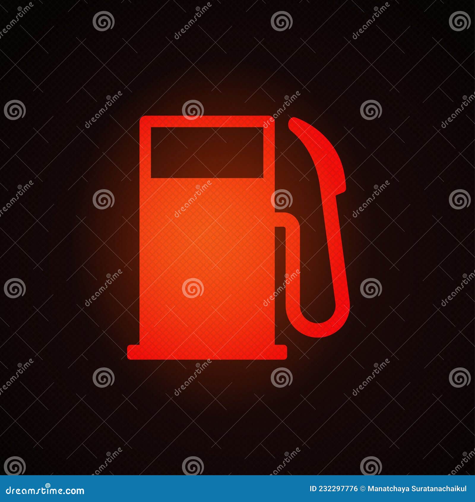 Low fuel warning light stock vector. Illustration of control - 232297776