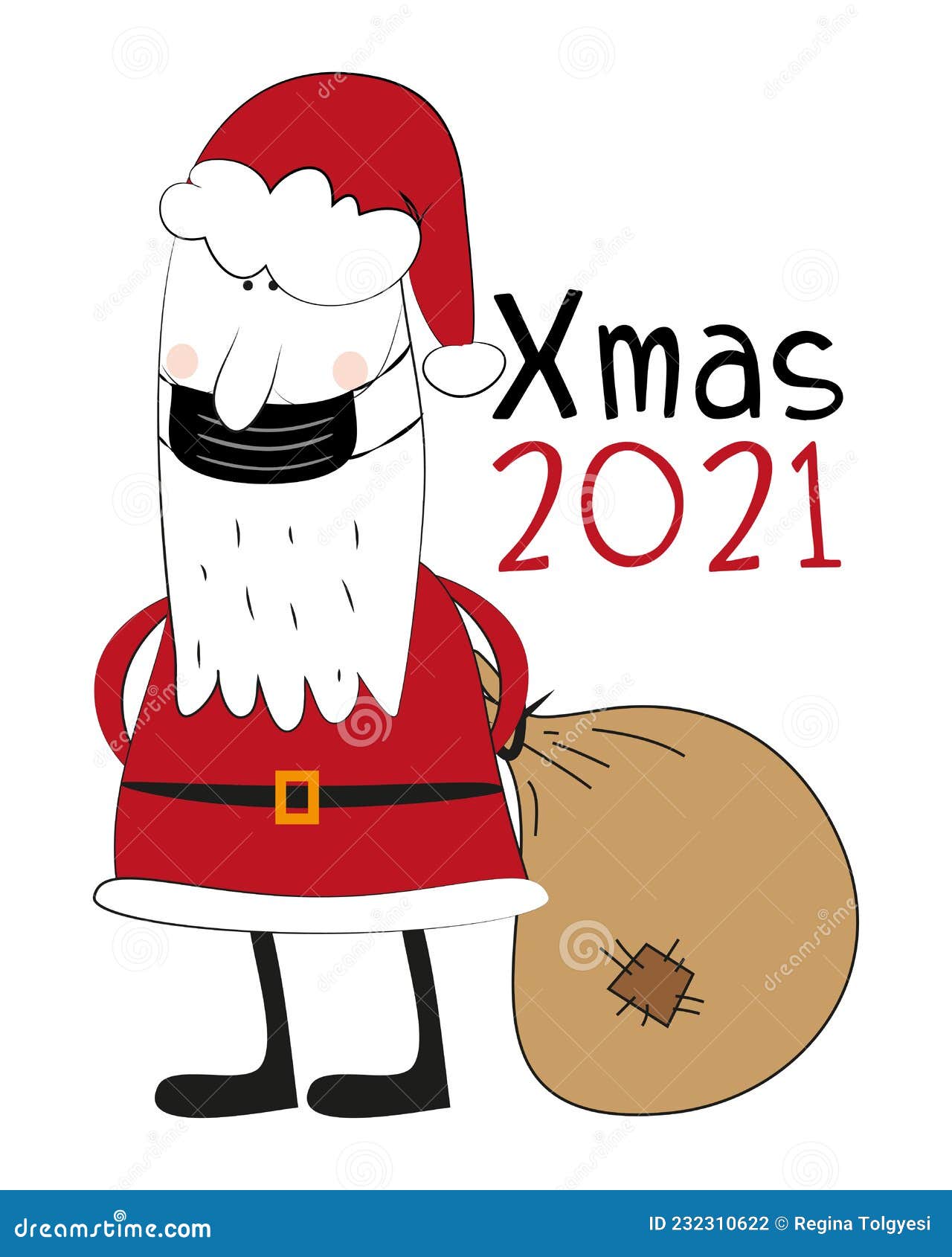 2021 Santa Emo Night Background Vector Illustration | CartoonDealer.com ...