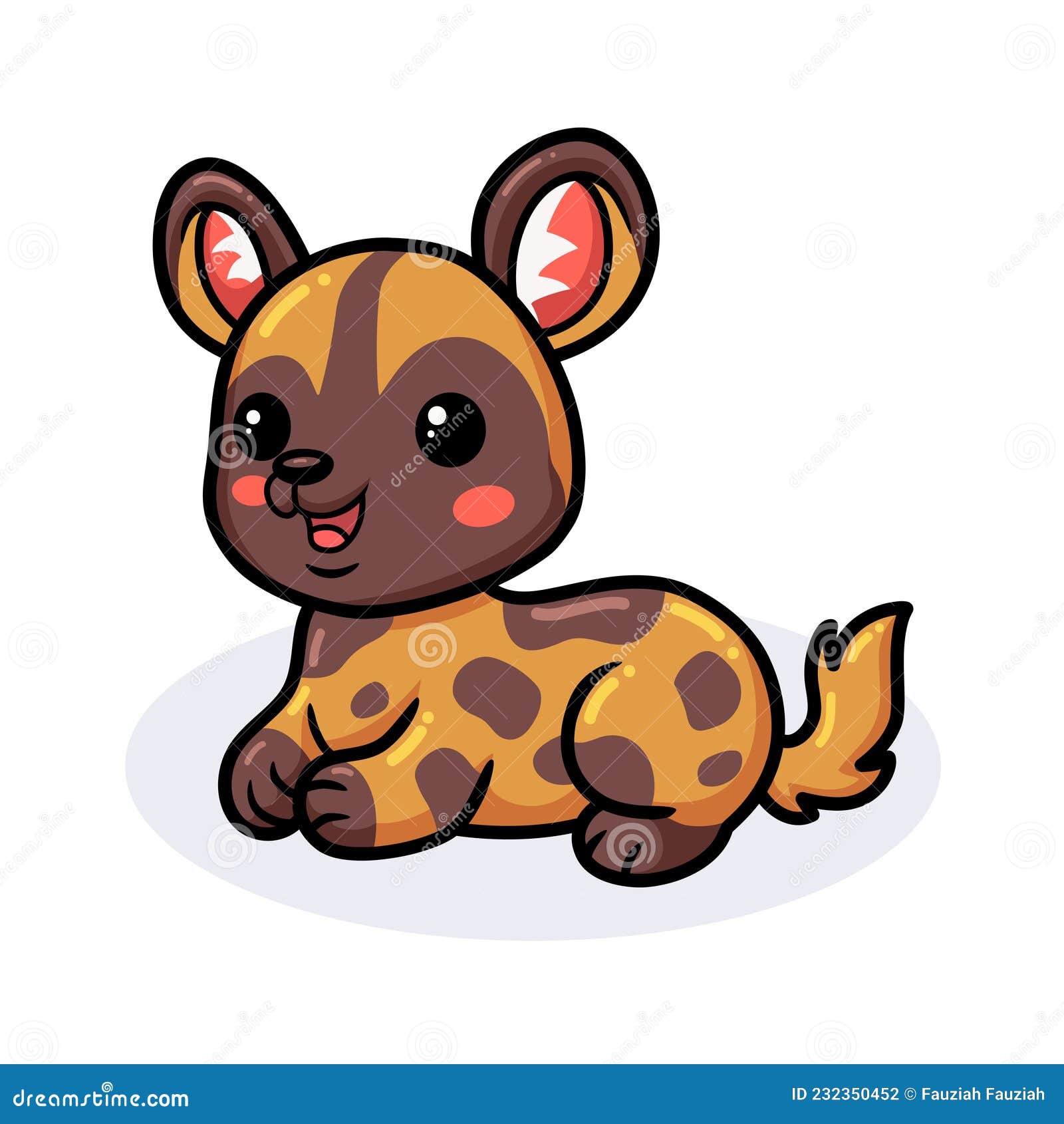 Cute Wild Dog Cartoon Lying Down Stock Vector - Illustration of chibi ...