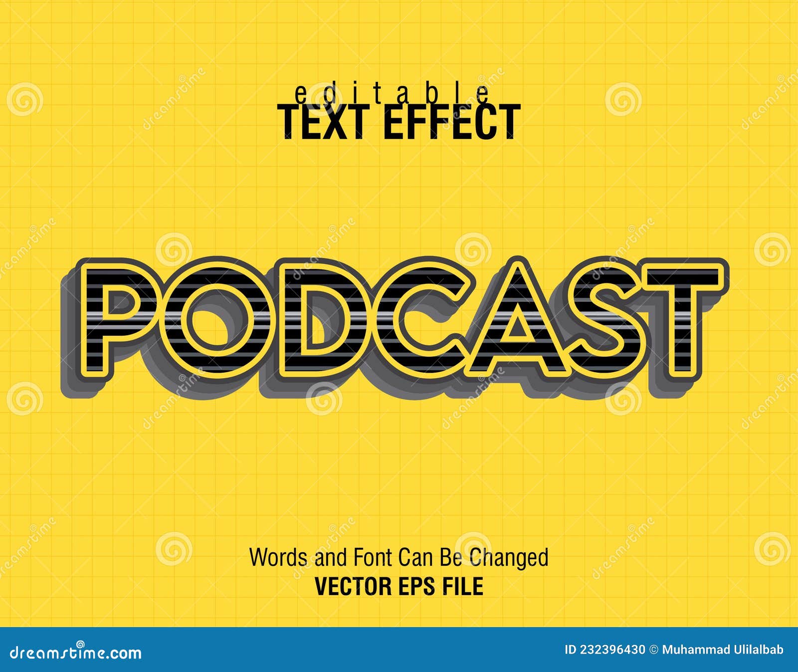 Podcast Text Effect Editable Eps Format Stock Vector - Illustration of ...