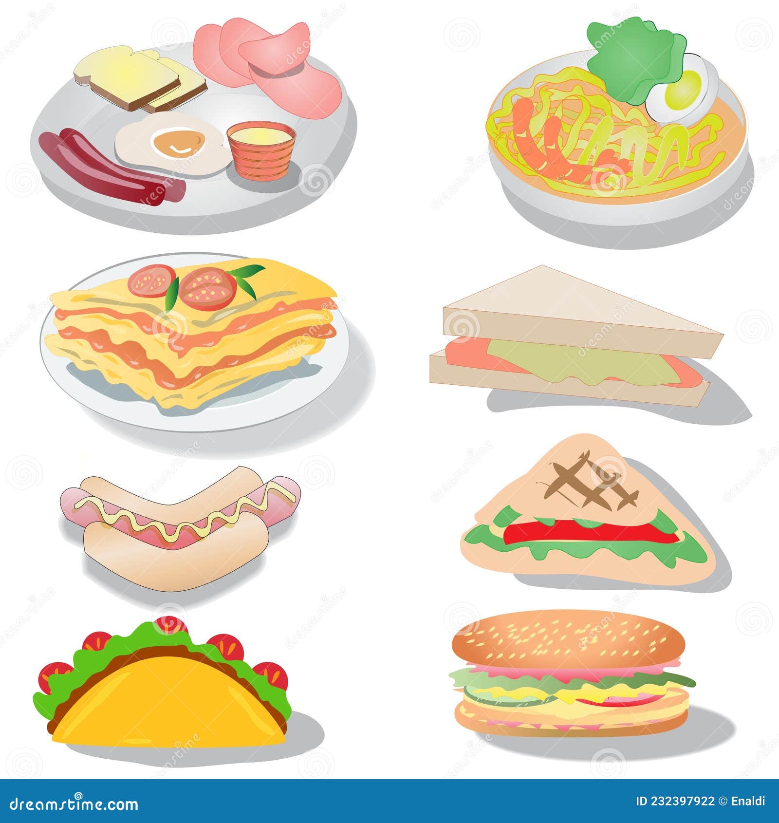 Food Sign Collection Vector Illustration Stock Vector - Illustration of ...