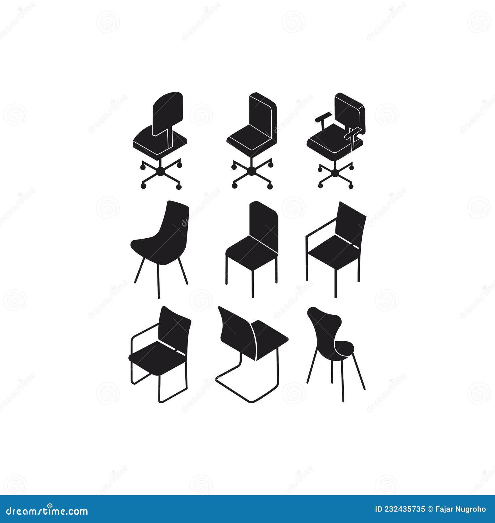 Office Chair Vector Icon Modern and Simple Flat Symbol Stock Vector ...