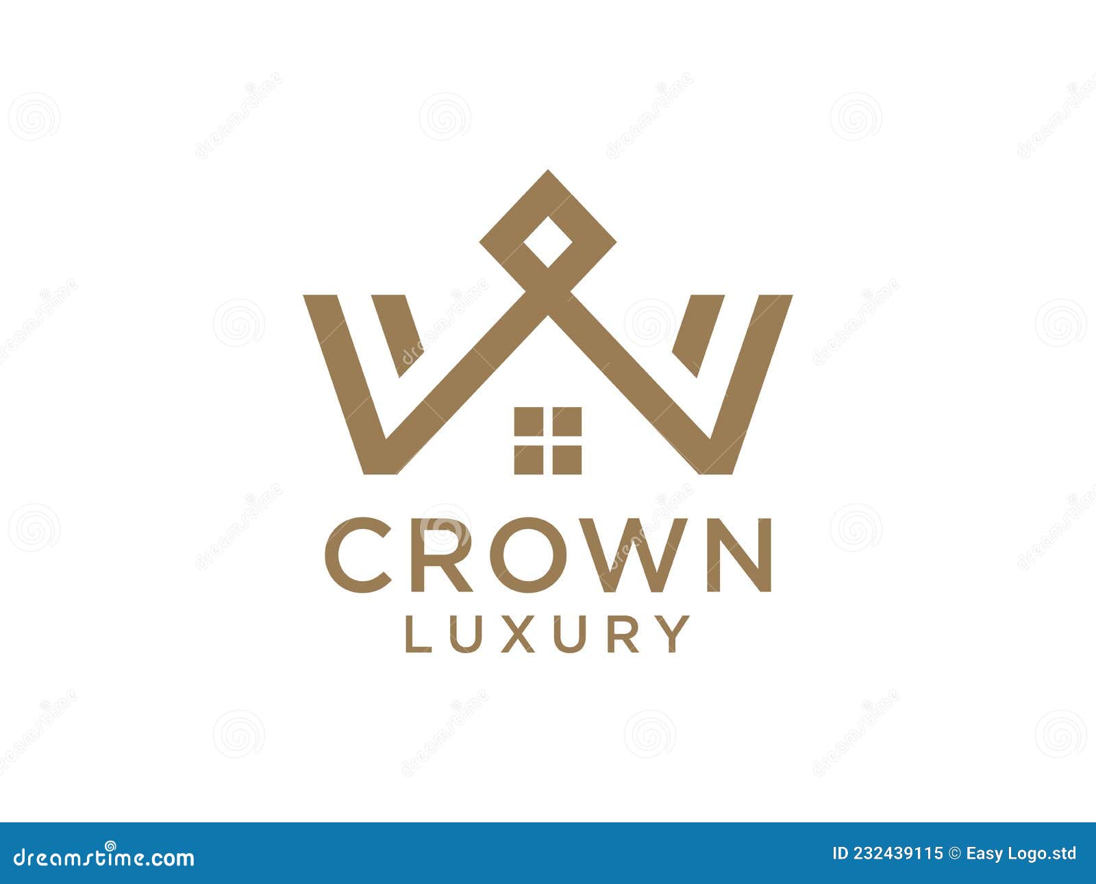 Abstract Geometric Crown and House Logo. Royal Home Symbol Stock Vector ...