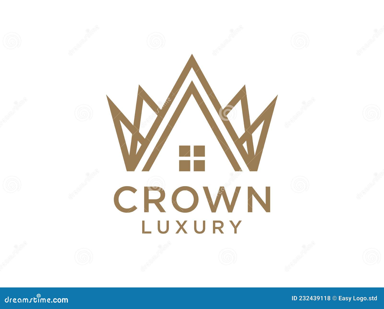 Abstract Geometric Crown and House Logo. Royal Home Symbol Stock Vector ...
