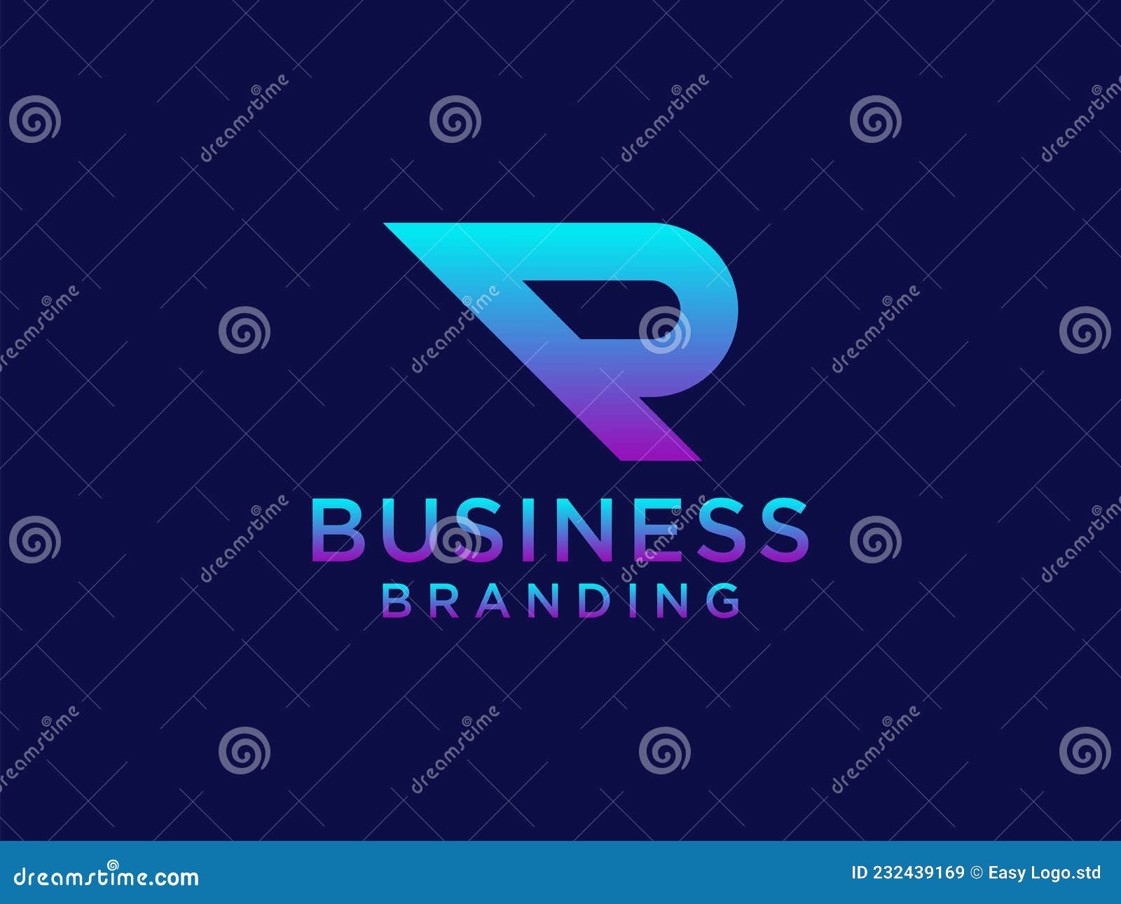 Modern Initial Letter R Logo. Blue and White Geometric Shape Isolated ...