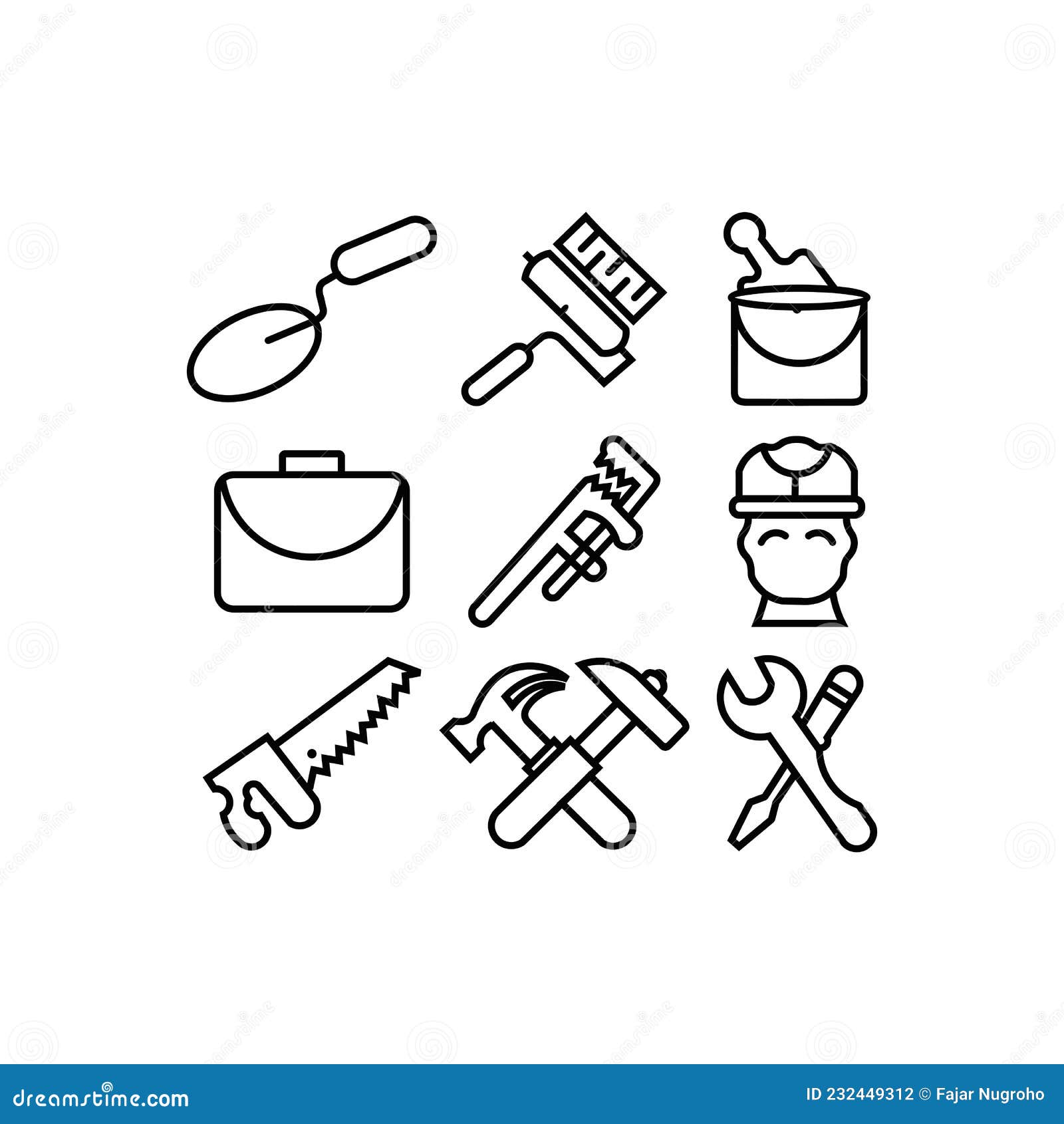 Machinery and Building Equipment Outline Line Logo Stock Vector ...