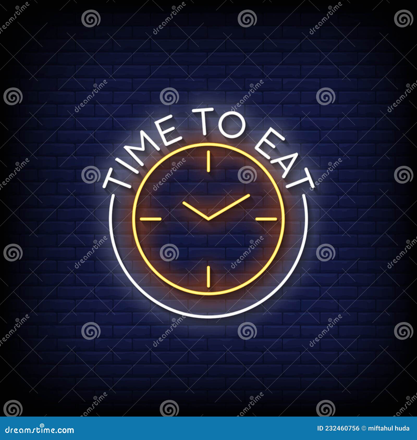 Time To Eat Neon Signs Style Text Vector Stock Vector - Illustration of ...