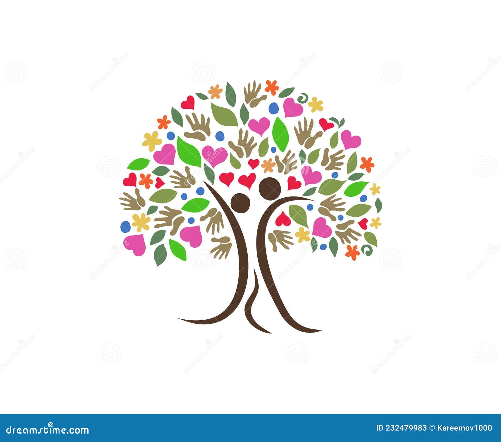 Human and Family Tree Logo Vector Isolated Stock Vector - Illustration ...