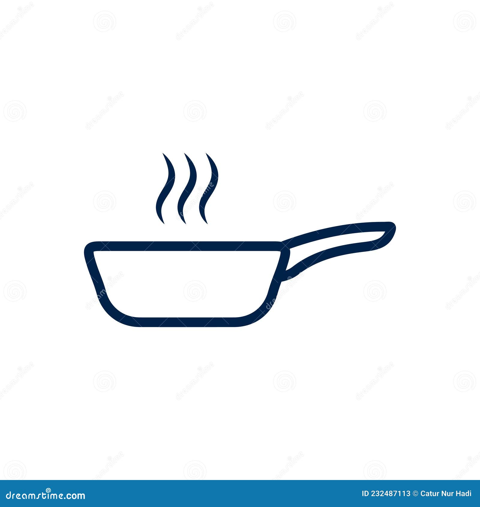 Frying Pan Icon Logo Vector Design Illustration, Isolated on White ...