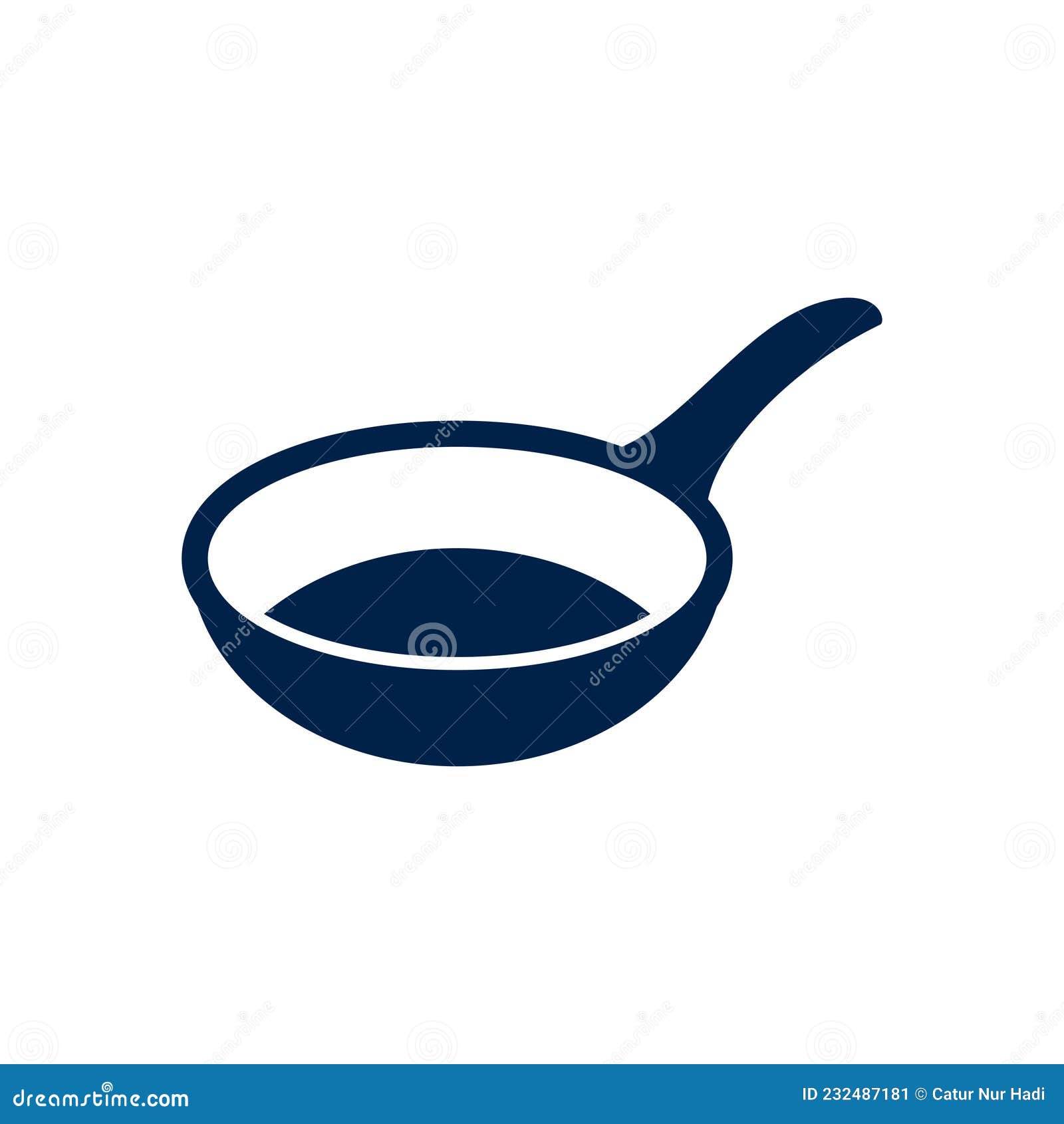 Frying Pan Icon Logo Vector Design Illustration, Isolated on White ...