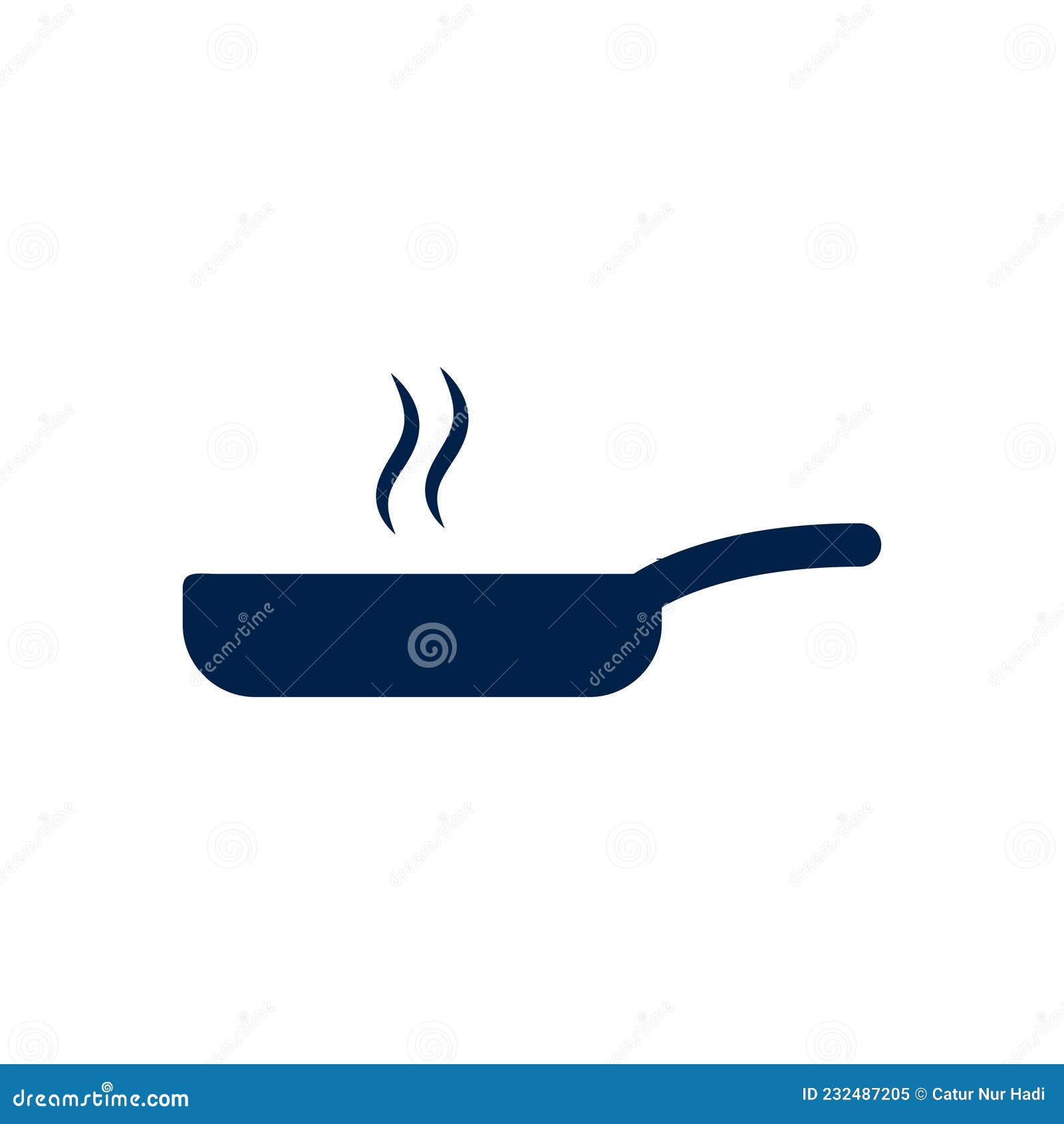 Frying Pan Icon Logo Vector Design Illustration, Isolated on White ...