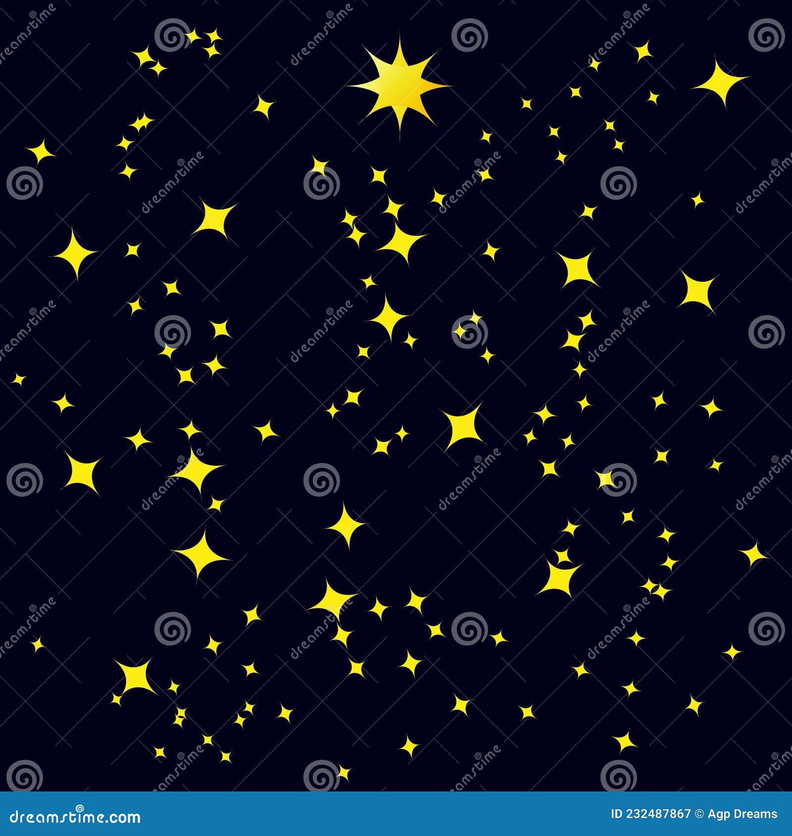 Yellow Star Background, North Star, Glitter Stargaze, Vector ...
