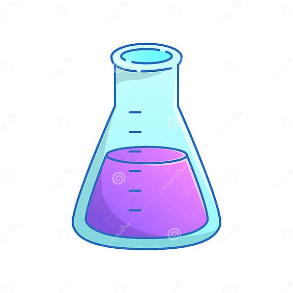 Erlenmeyer Flask Vector Illustration Stock Vector - Illustration of ...
