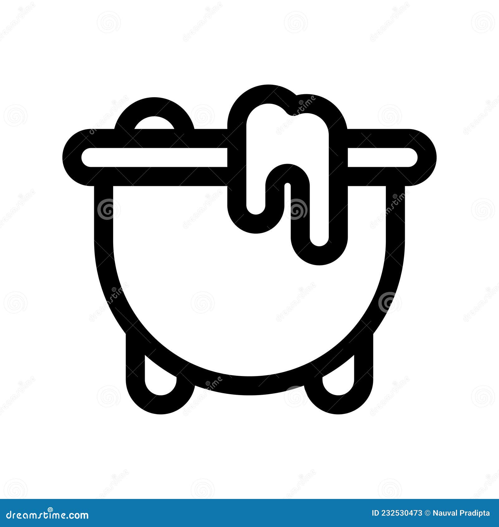 Cauldron Outline Style Icon. Halloween Themed Icon. Stock Vector ...