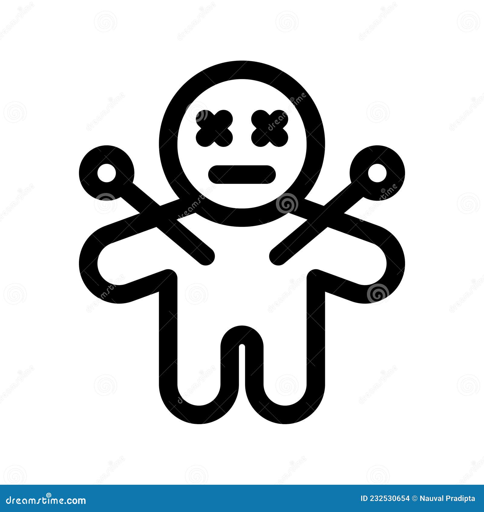 Voodoo Doll Outline Style Icon. Halloween Themed Icon Stock Vector ...