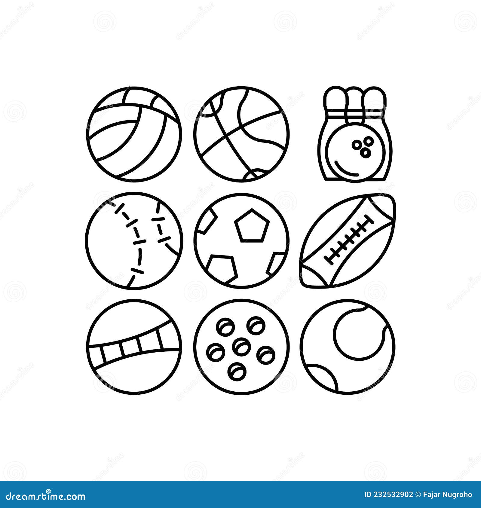 Ball Icon Thin Line Outline Linear Sport Ball Symbol for Logo. Stock ...