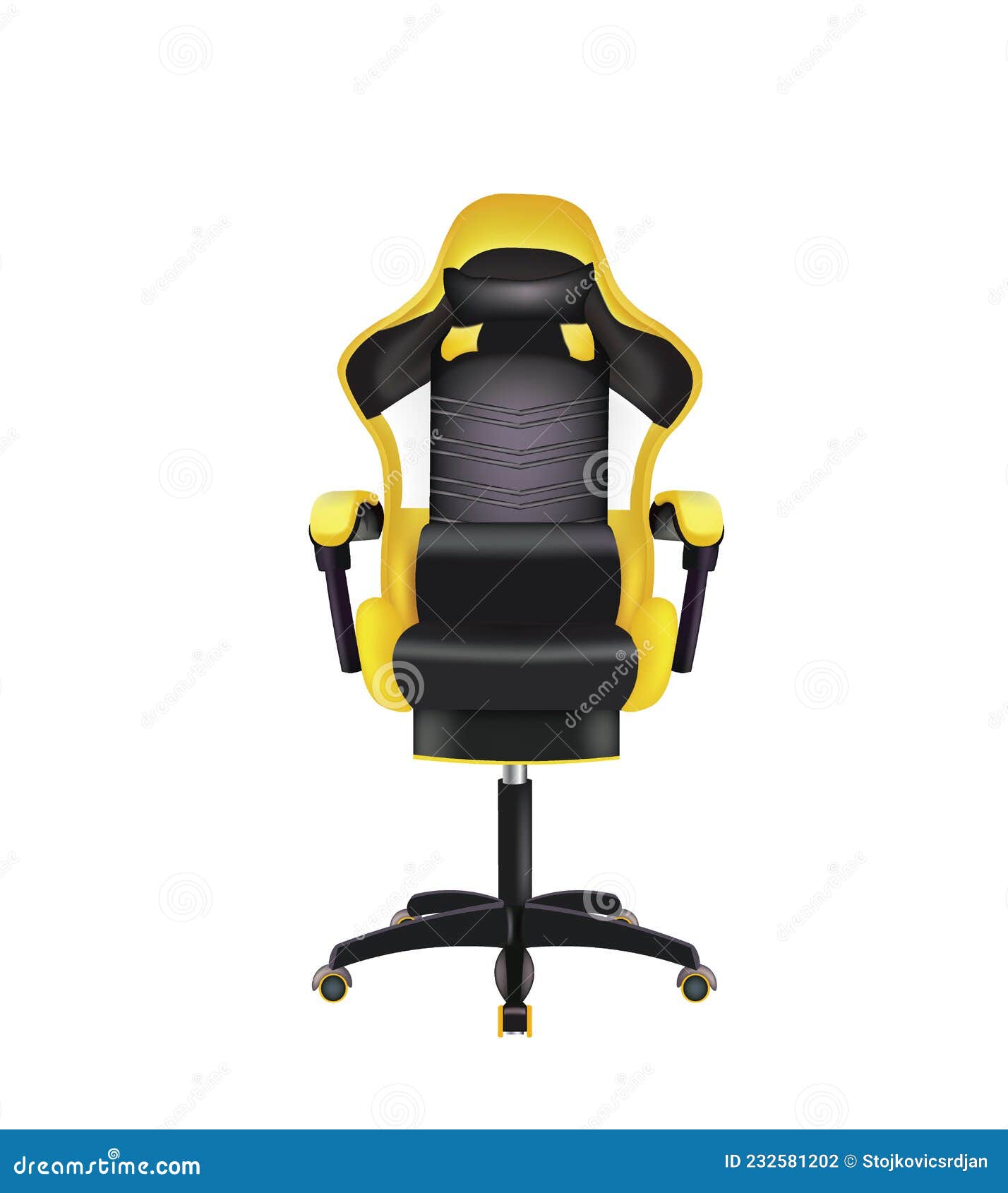 Realistic Gaming Chair, Front View Stock Vector - Illustration of ...
