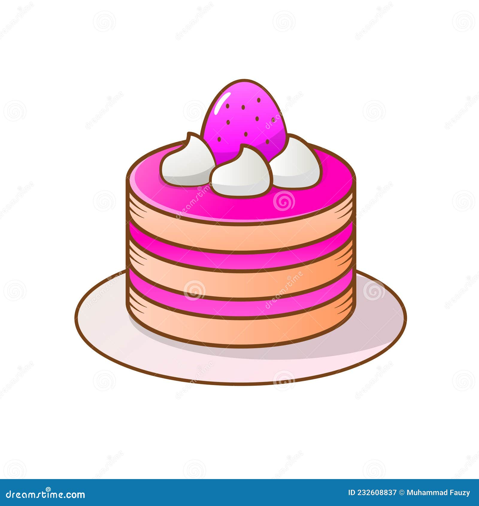 Shortcake Vector Illustration In Hand Drawn Style Isolated On White ...