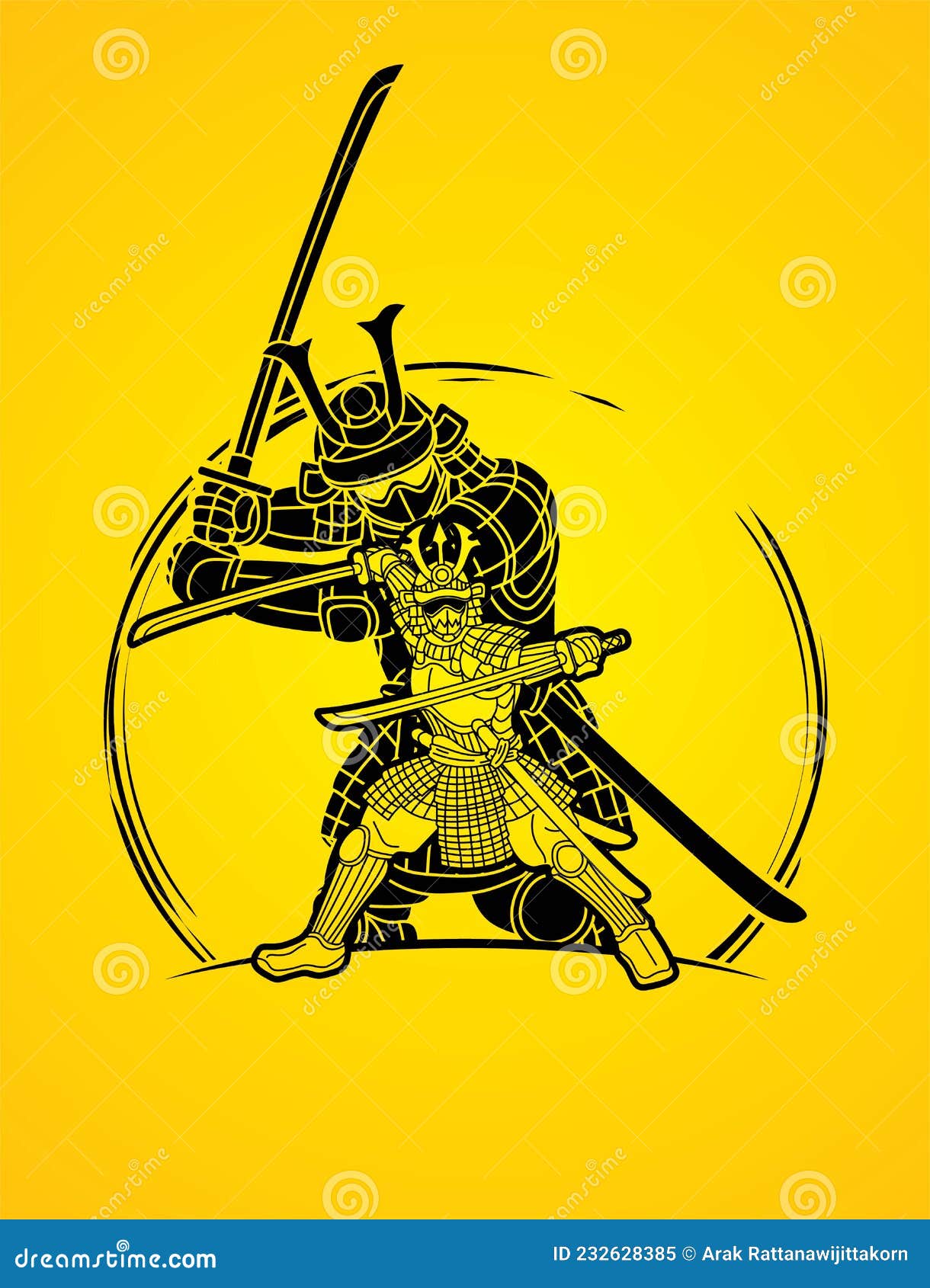 Cartoon Ronin Falcon Warrior Head Illustration | CartoonDealer.com ...