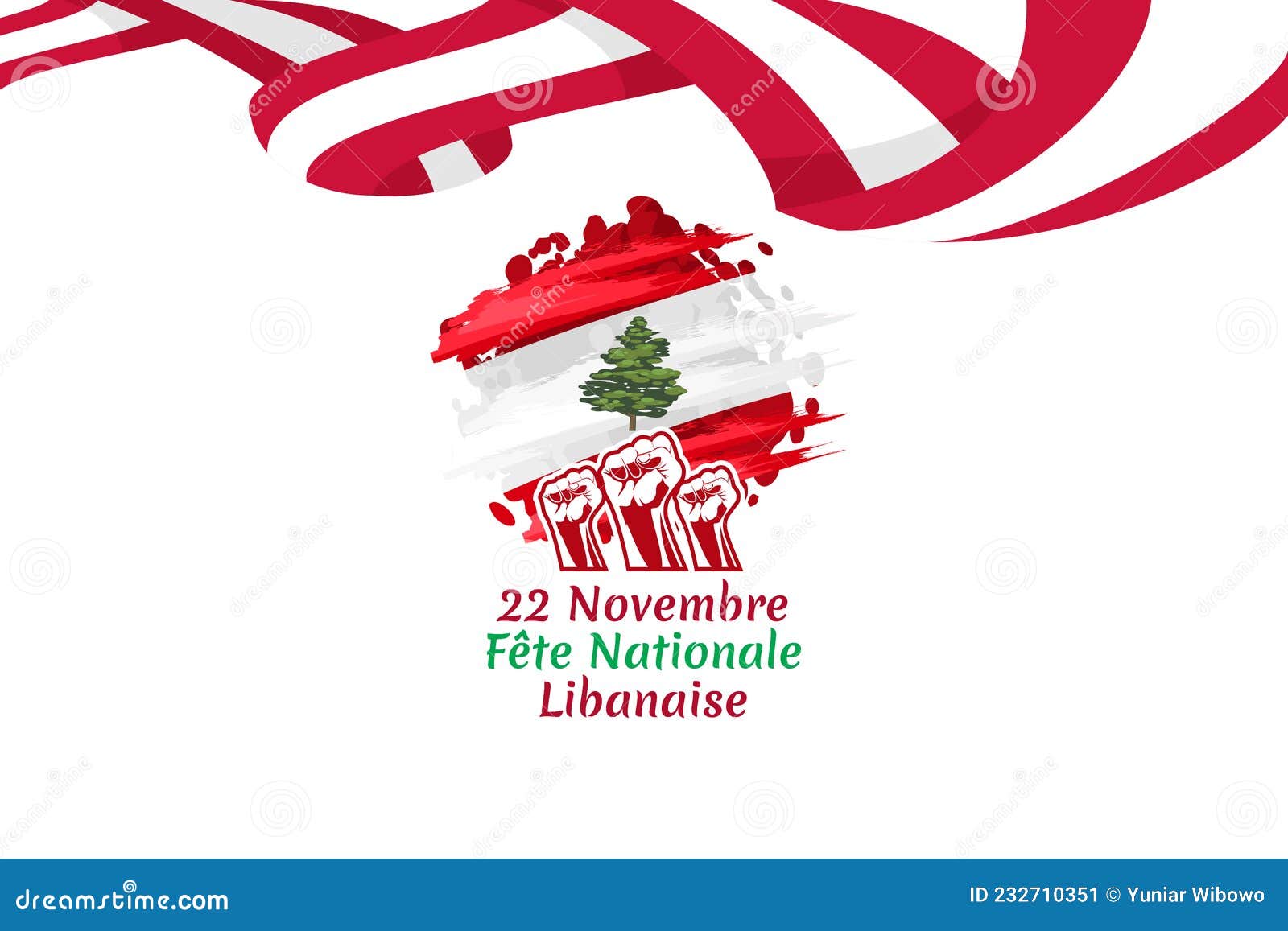 November 22, Happy Independence Day of Lebanon Vector Illustration ...