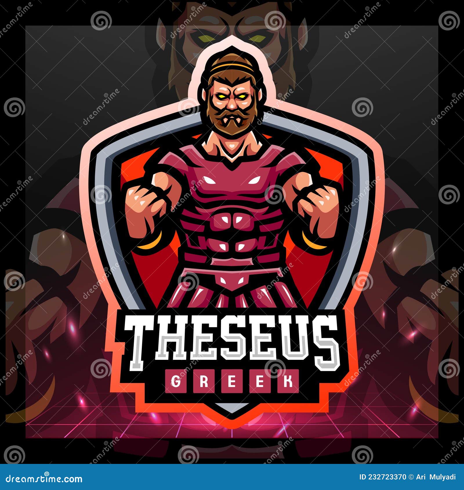 Theseus Greek Mascot. Esport Logo Design Stock Vector - Illustration of ...