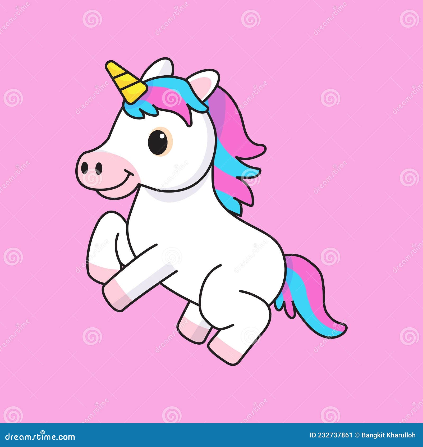 Animal Cute Unicorn Jump Pose Stock Vector - Illustration of unicorn ...