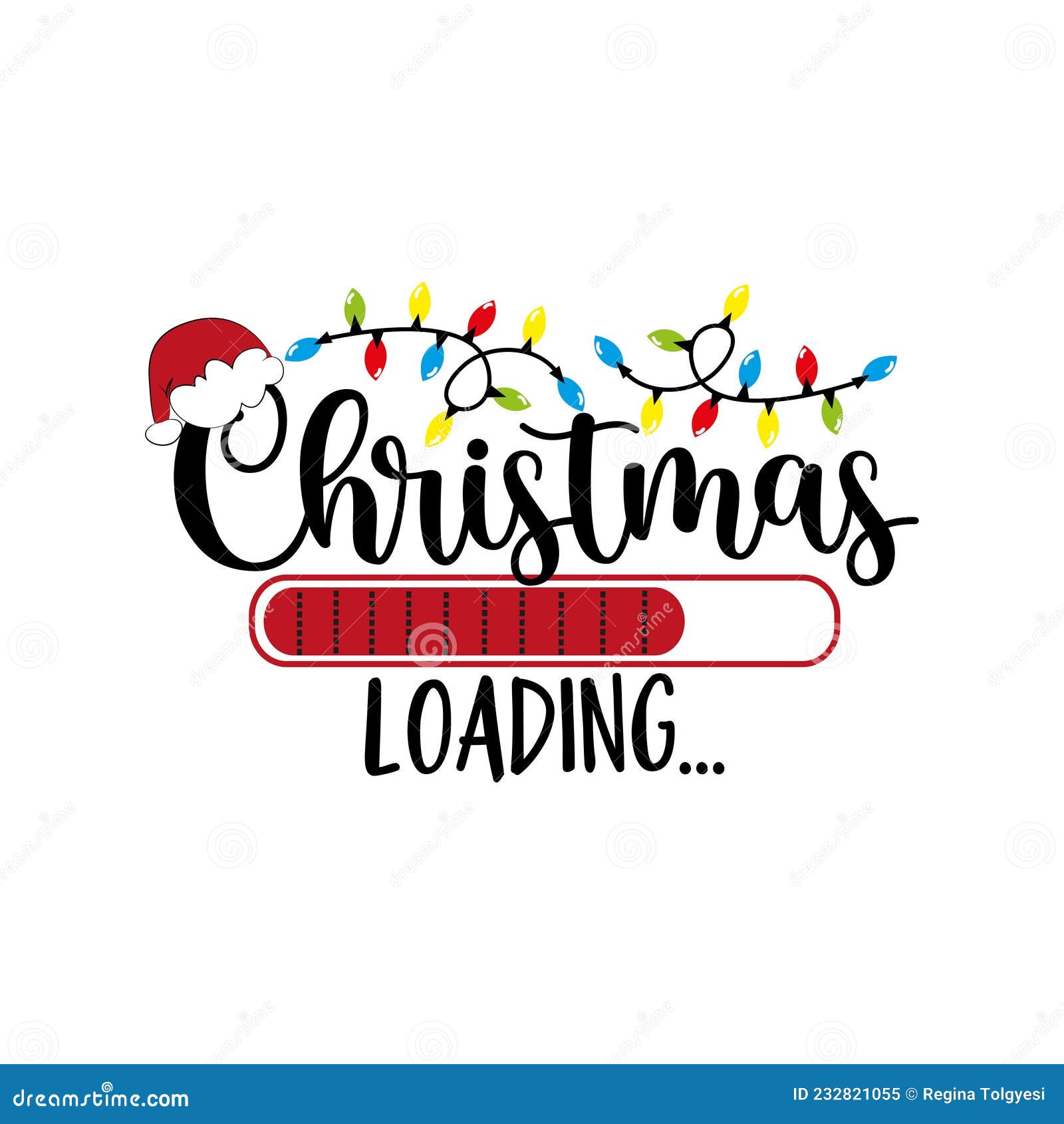 Christmas Loading.. - Progress Bar with Inscription, and Santa Hat ...