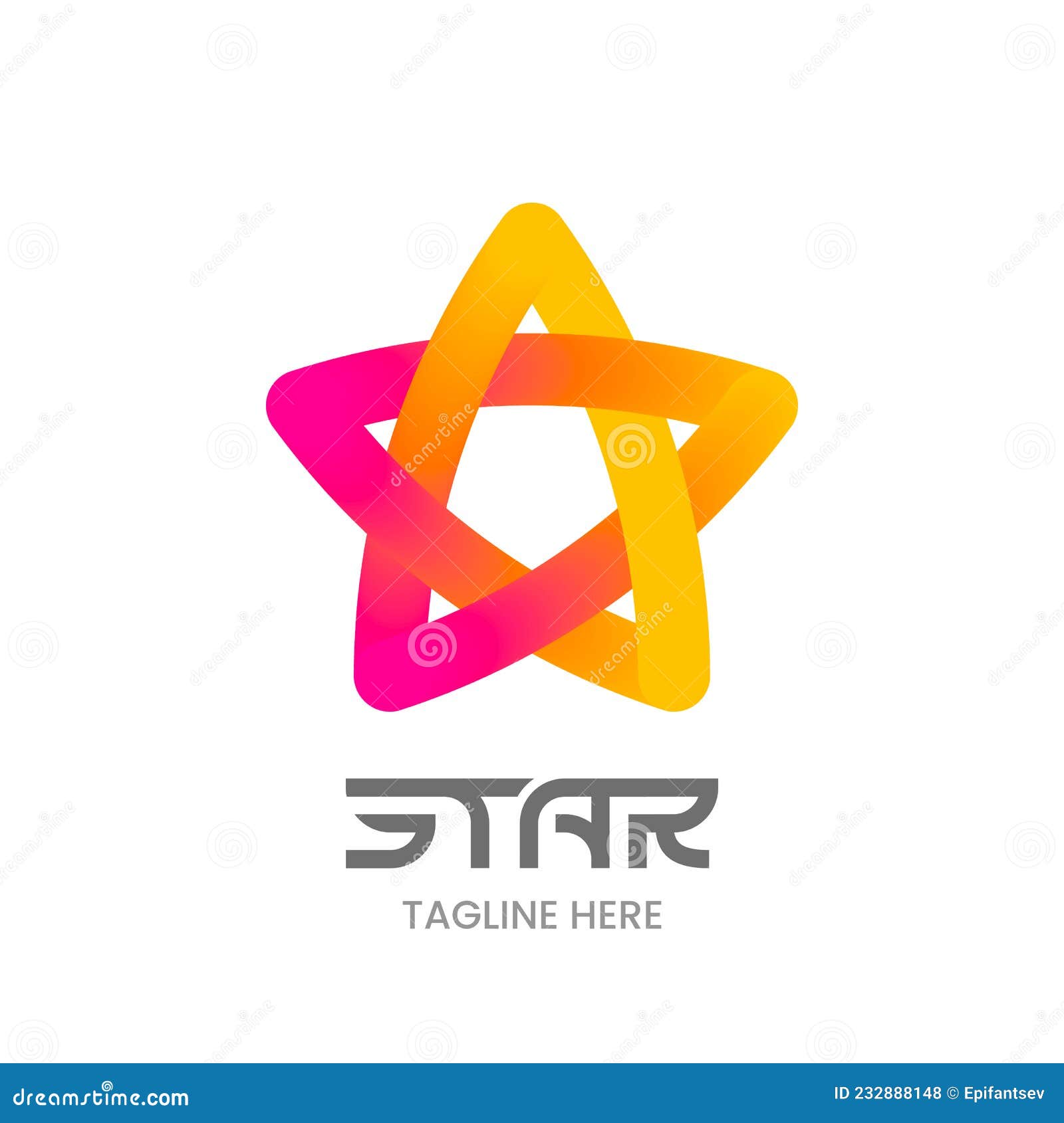 Five Point Star Logo Template. Stock Vector - Illustration of geometric ...