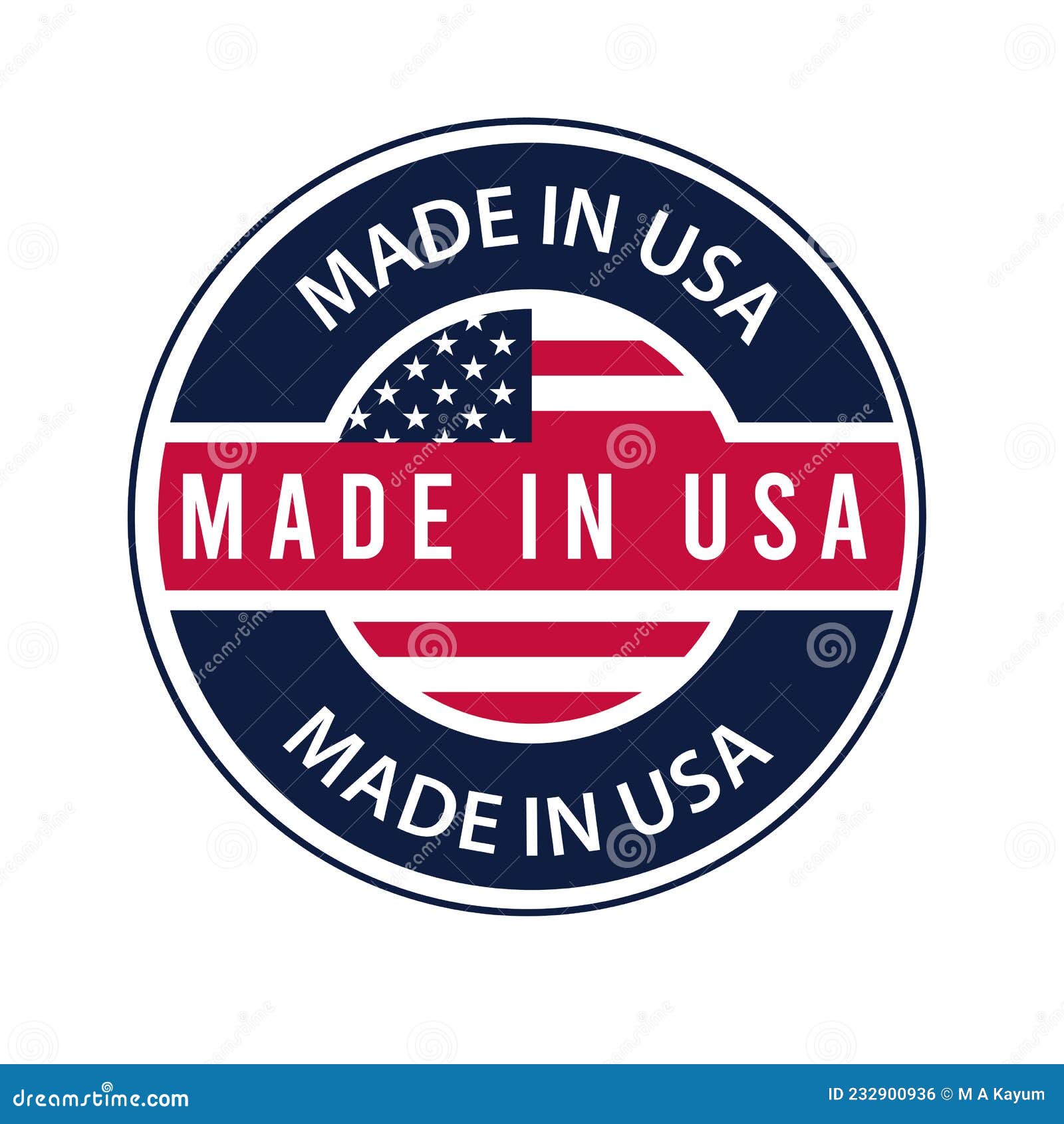 Made in USA Badges. Proud Label Stamp, American Flag and National ...