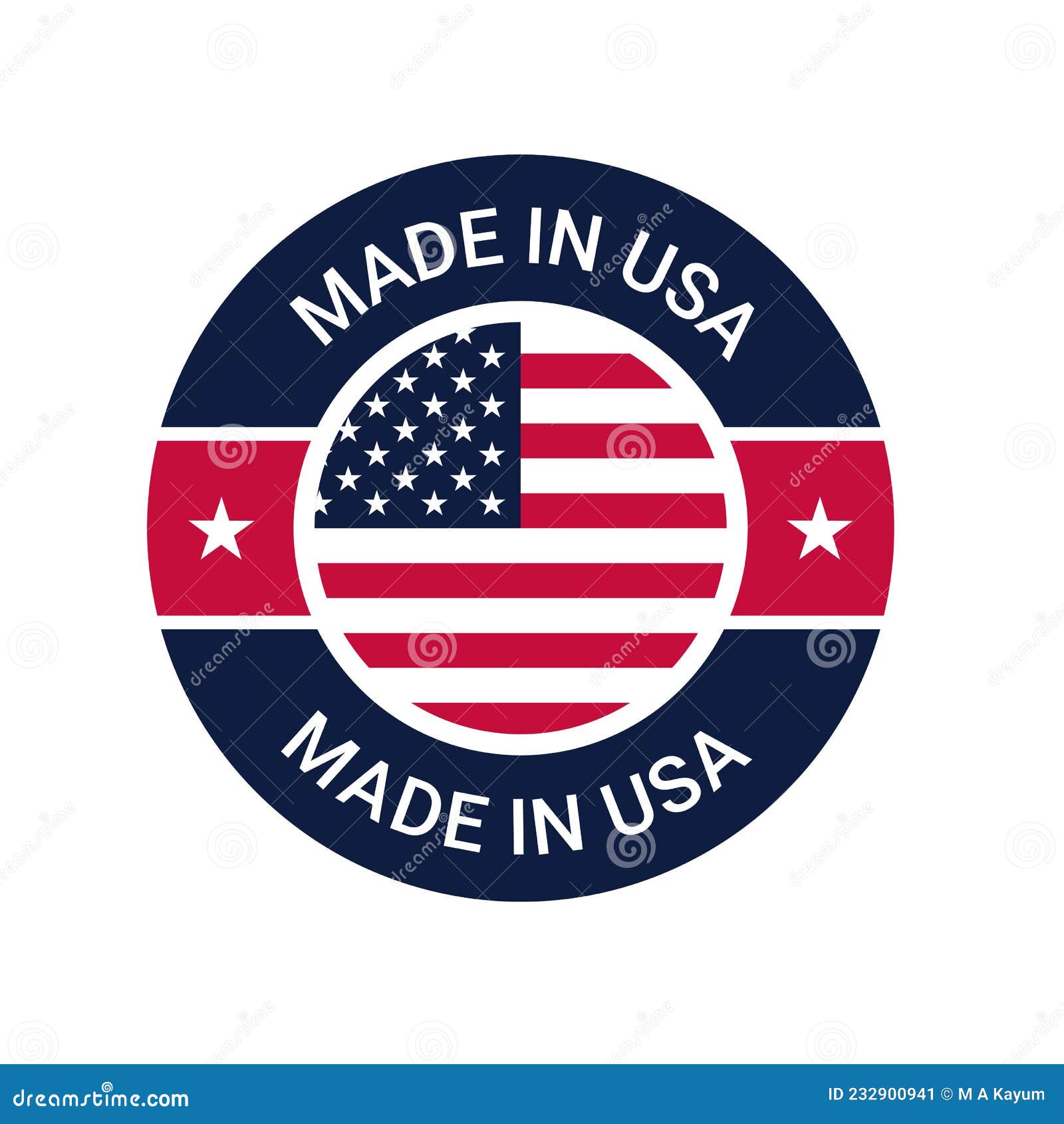 Made in USA Badges. Proud Label Stamp, American Flag and National ...