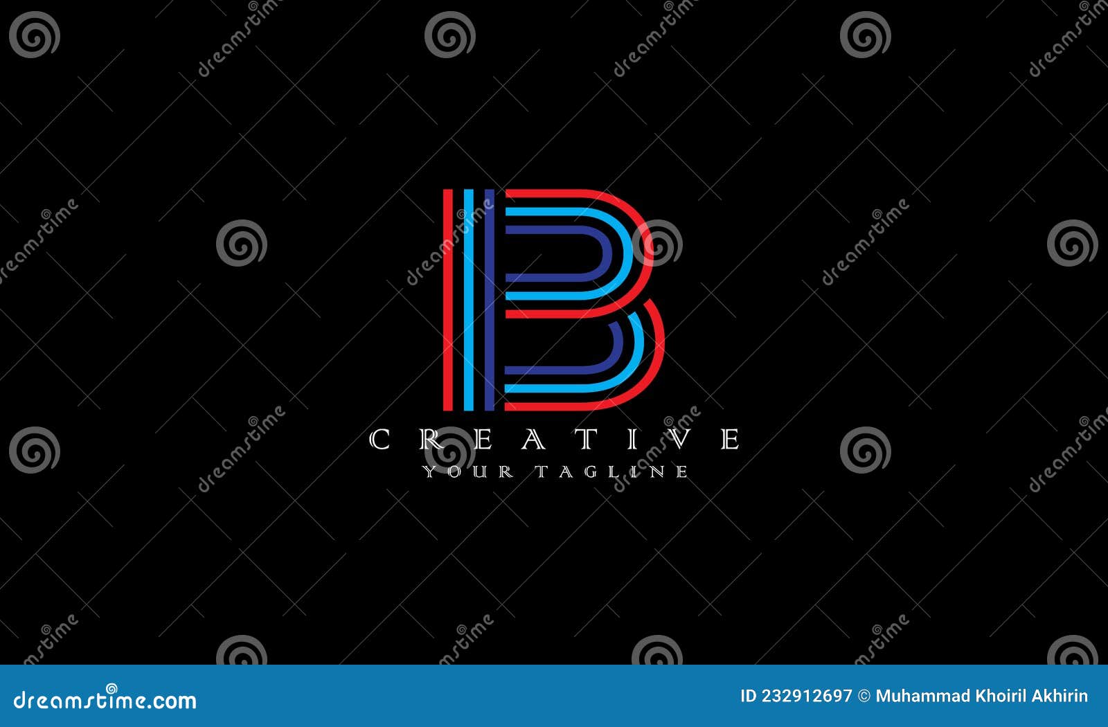 The Initials of the Letter B Modern Line Stock Vector - Illustration of ...