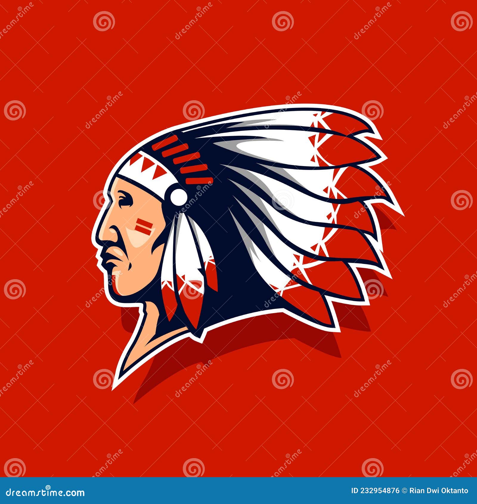 Illustration of Apache Mascot Design Stock Vector - Illustration of ...