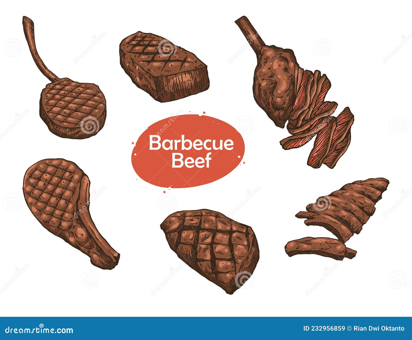 Beef Meat Illustration In Coloring Cartoon Vector | CartoonDealer.com ...