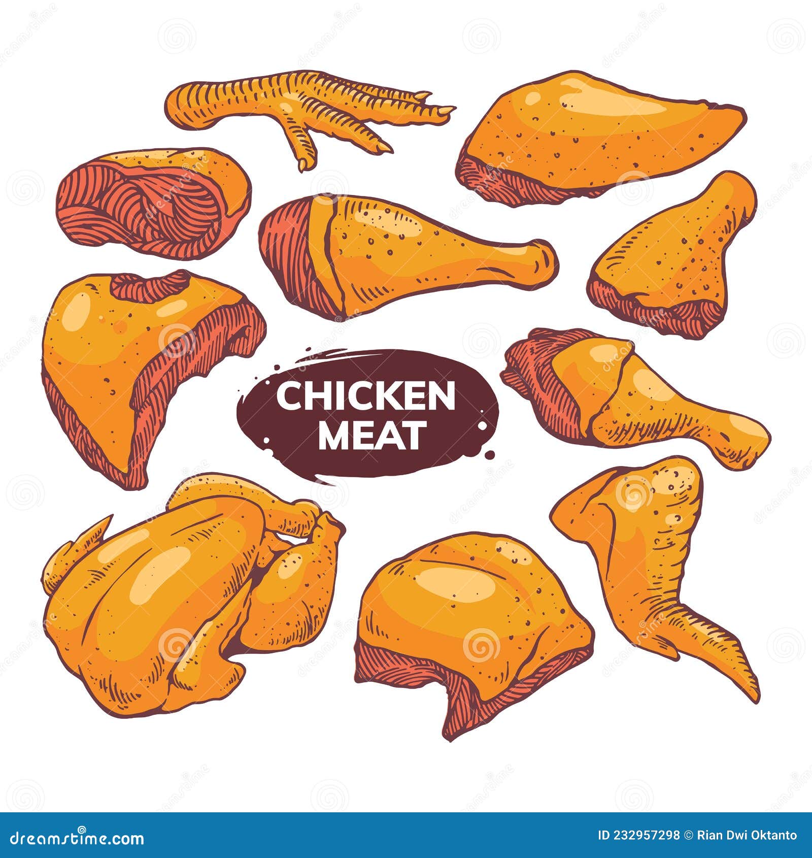 Chicken meat illustration stock vector. Illustration of barbecue ...