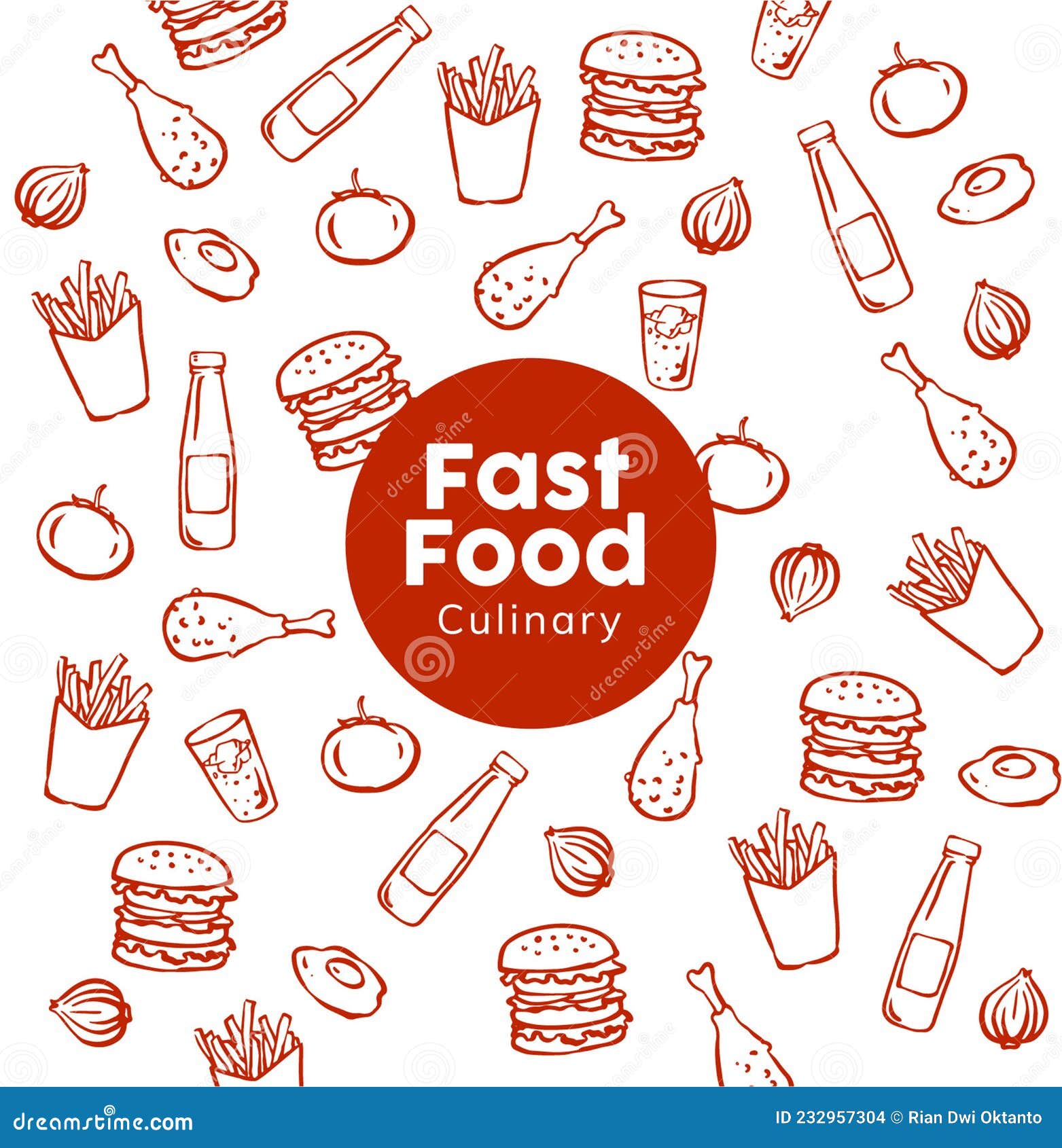 Fast food pattern design stock vector. Illustration of lunch - 232957304