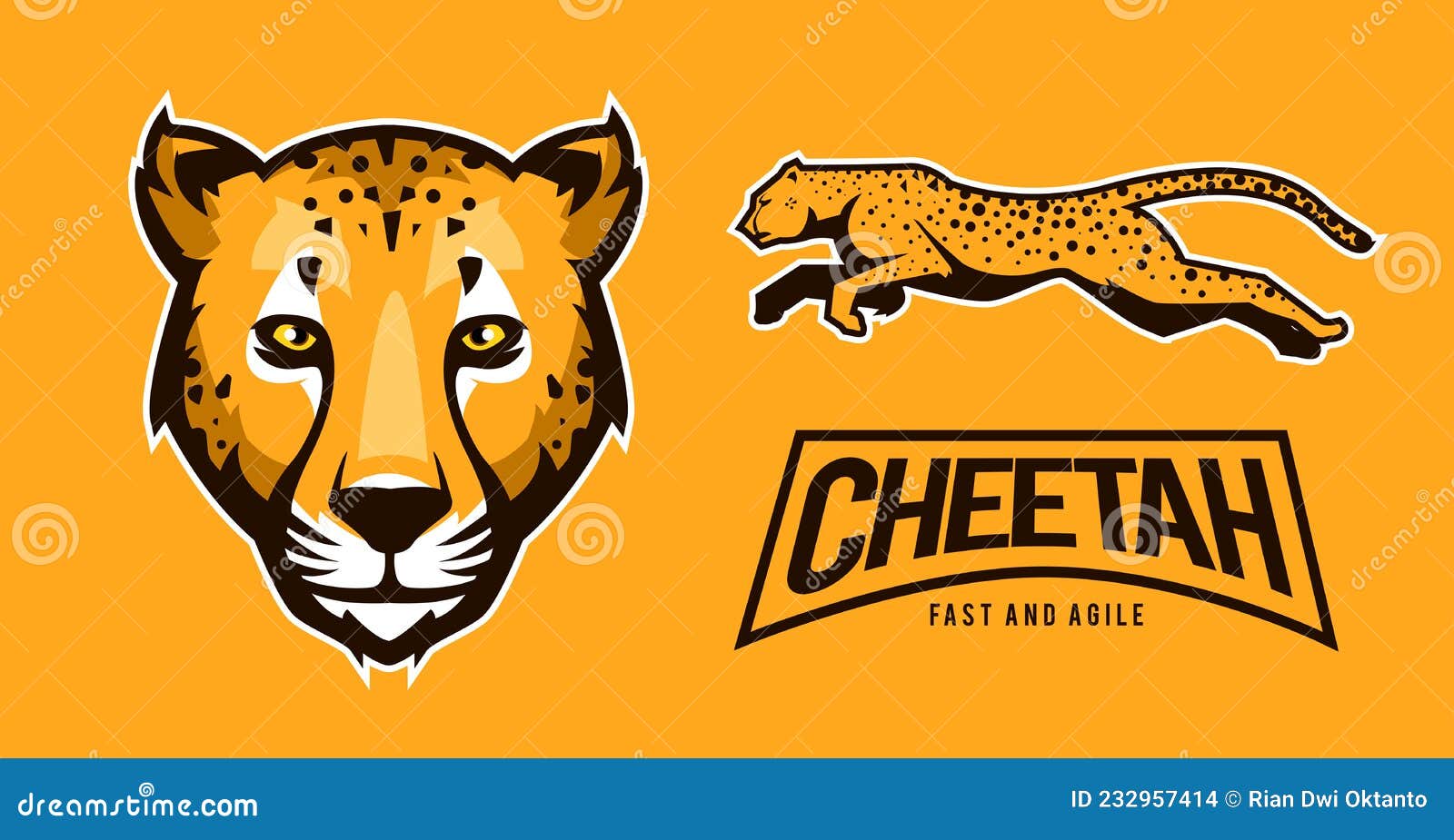 Cheetah Sport Element Graphic for Logo Design Stock Vector ...
