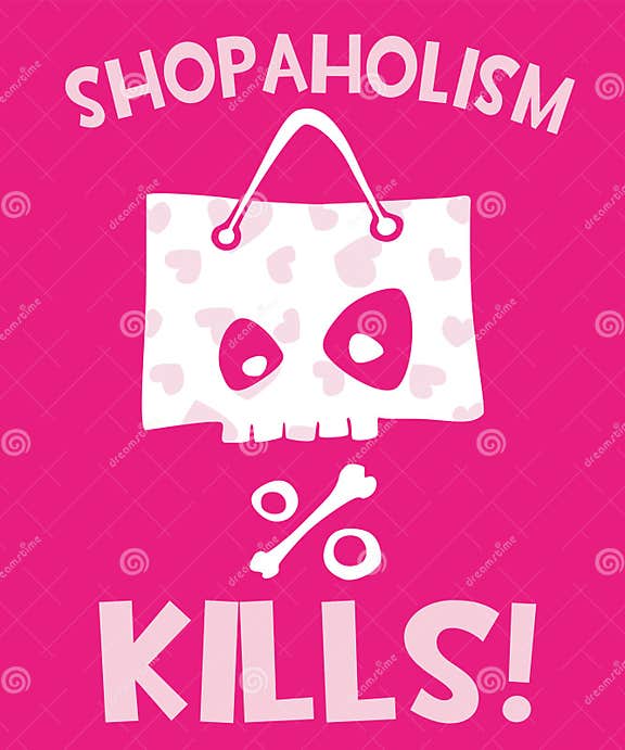 Shopaholic Gift Merch Design Stock Vector - Illustration of sign, merch ...