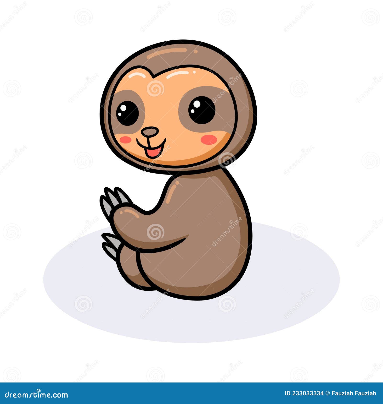 Sloth Cartoon Character Expressing Different Emotions Vector Set ...